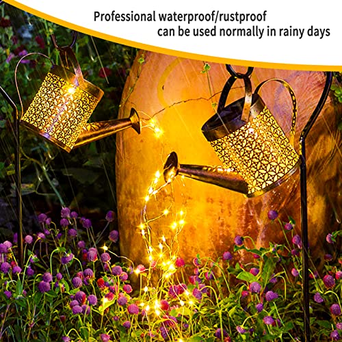 Upgrade Large Watering Can with Lights - Solar garden lights, Waterproof Solar Lanterns Garden Decorations for Outdoor, Pathway, Yard, Deck, Lawn, Patio, Walkway, Courtyard Party Decor Gardening Gift