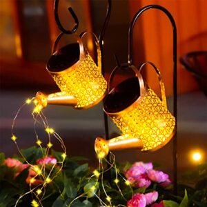 Upgrade Large Watering Can with Lights - Solar garden lights, Waterproof Solar Lanterns Garden Decorations for Outdoor, Pathway, Yard, Deck, Lawn, Patio, Walkway, Courtyard Party Decor Gardening Gift