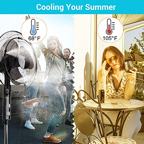 Fan Misting Kit, Outdoor Fan Misters for Cooling, Misting Fans for Outside, 19.6FT Misting Line + 5 Brass Nozzles Misters Connects to Outdoor Fan