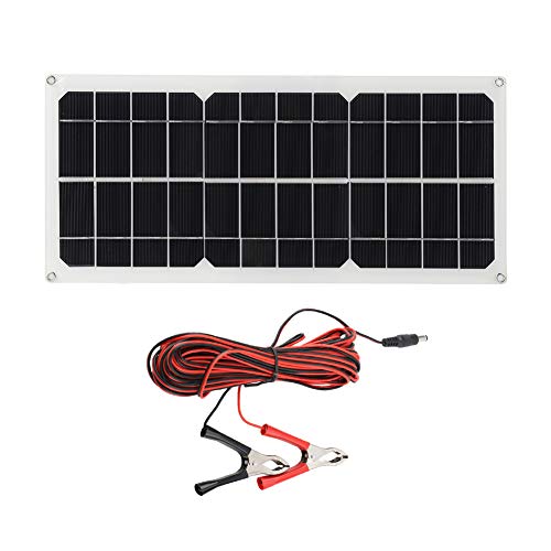 RvSky Garden Supplies 10W Flexible Solar Panel Clip Cable Battery Charging for Boat Motorhome