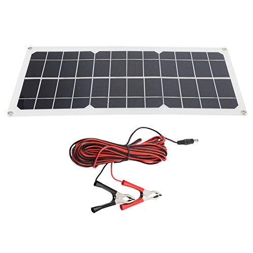 RvSky Garden Supplies 10W Flexible Solar Panel Clip Cable Battery Charging for Boat Motorhome