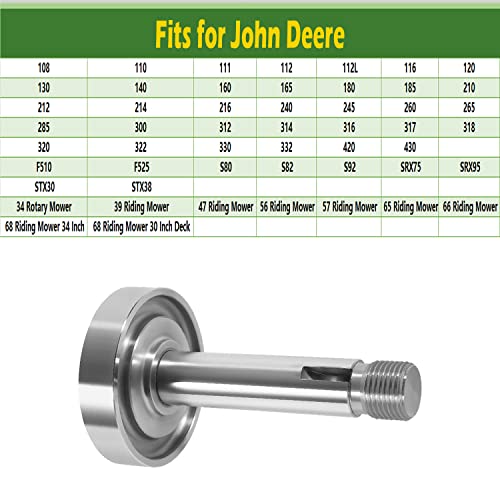 AM39912 Deck Drive Spindle Shaft for John Deere F510 F525 S80 S82 S92 SRX75 SRX95 STX30 STX38 Lawn Mowers Garden Tractors Replaces AM39916 AM33098 AM30301 AM37999