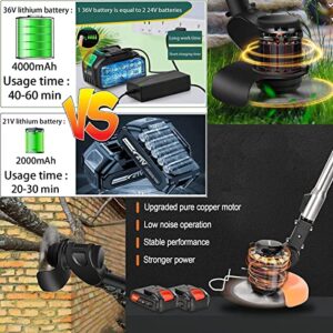 Cordless String Trimmer Electric Weed Eater Battery Powered 24v Weed Wacker 3-in-1 Cutting Tool Lawn Trimmer Edger Height Adjustable Low Noise Brush Cutter for Lawn, Yard, Garden, Bush1