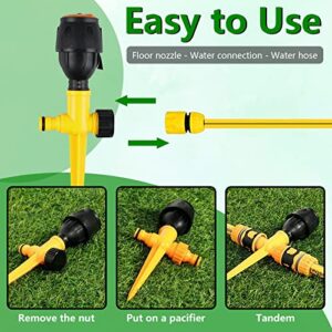 Eiqer 360° Rotation Auto Irrigation System, Multifunction-Adjustable Sprinklers, Large Area Coverage Garden Sprinkler for Lawn Sprinkler, Plant Irrigation Sprinkler System（NOT Have Hose Connector）