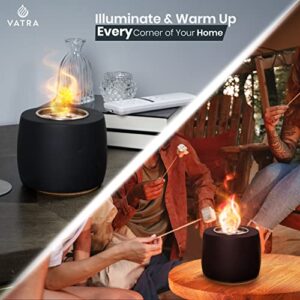 Vatra - Rubbing Alcohol Tabletop Fire Pit for Indoor Outdoor - Durable Mini Concrete Portable Fire Pit with Matte Finish - Odorless Smokeless Fire Pit - 60-90 Min Burn Time - Smores Maker Fireplace