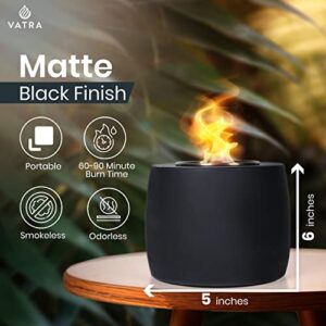 Vatra - Rubbing Alcohol Tabletop Fire Pit for Indoor Outdoor - Durable Mini Concrete Portable Fire Pit with Matte Finish - Odorless Smokeless Fire Pit - 60-90 Min Burn Time - Smores Maker Fireplace