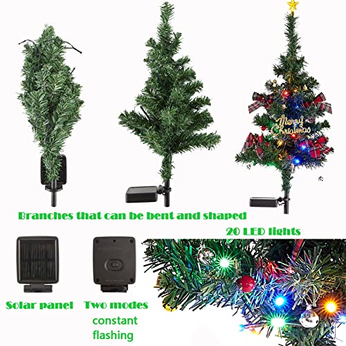 KUKIKUKI Solar Christmas Trees for Outside Decorations - Outdoor Waterproof LED Tree Landscape Lights for Garden Yard Pathway Lawn Outdoor Decoration (Christmas Tree)