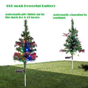 KUKIKUKI Solar Christmas Trees for Outside Decorations - Outdoor Waterproof LED Tree Landscape Lights for Garden Yard Pathway Lawn Outdoor Decoration (Christmas Tree)