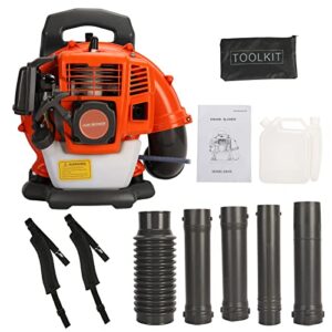 1.25 kw leaf blower backpack style 52 cubic centimeter 550 cfm adjustable tube gas powered dust blower supplies gasoline blower for garden lawn care orange