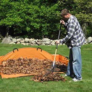 EZ Leaf Hauler Reusable Cleanup Tarp for Lawns and Gardens - Landscape and Yard Accessories, Rake Leaves and Debris, Easy To Use, Collapsible Design, Sport, ( 4’ X 6’), Orange