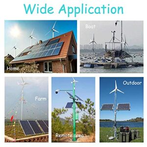 1120W Wind Solar Power Off Grid 24V Battery Charging Kit : 400W Wind Turbine + 6pcs 120W Solar Panel + Controller & Accessories for Home Garage Garden Farm Cabin