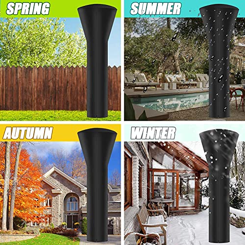 Patio Heater Cover with Zipper, Standup Outdoor Heater Covers Waterproof for Home Garden Outdoor Courtyard, Windproof Anti-UV Snow-Proof Dust-Proof,89'' H x 33" D x 19" B, Black