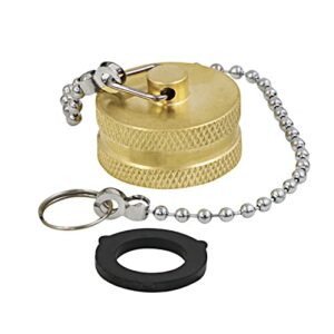 supply giant h69-56dx-10 garden hose cap w/chain & washer, 3/4″ fh, brass 10 pack