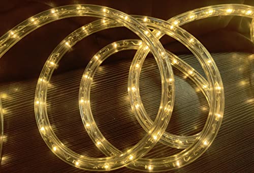 ILUMDECOOD 120V LED Rope Lights, 10M 33ft, Retro Warm White 2700K, Indoor or Outdoor Use, Linkable, Perfect for Deck, Garden, Patio, Landscape Lighting, Camping, Party, Bedroom Décor, Waterproof