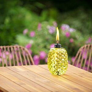 TIKI Green Brand Convertible Torch Glass Pineapple Outdoor Decorative Lighting for Lawn Patio Garden, 65 in, 1117095