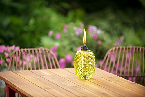 TIKI Green Brand Convertible Torch Glass Pineapple Outdoor Decorative Lighting for Lawn Patio Garden, 65 in, 1117095