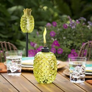 TIKI Green Brand Convertible Torch Glass Pineapple Outdoor Decorative Lighting for Lawn Patio Garden, 65 in, 1117095