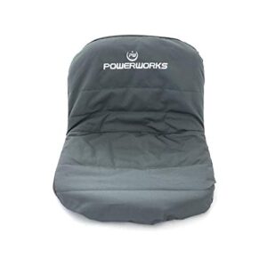 powerworks weatherproof deluxe riding lawn mower seat cover, medium, black