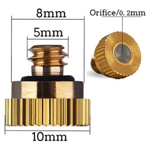 RuoFeng Mister Nozzles Brass For Outdoor Cooling System Low-Pressure Atomizer 22 pcs Orifice 0.008" (0.2 mm) 10-24 UNC