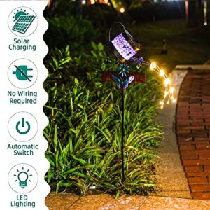 Nemophilist Solar Watering Can Lights, Metal Garden Decor with Warm String Lights Outdoor Waterproof Stakes Lights for Yard, Patio, Sidewalk, Pathway, Backyard