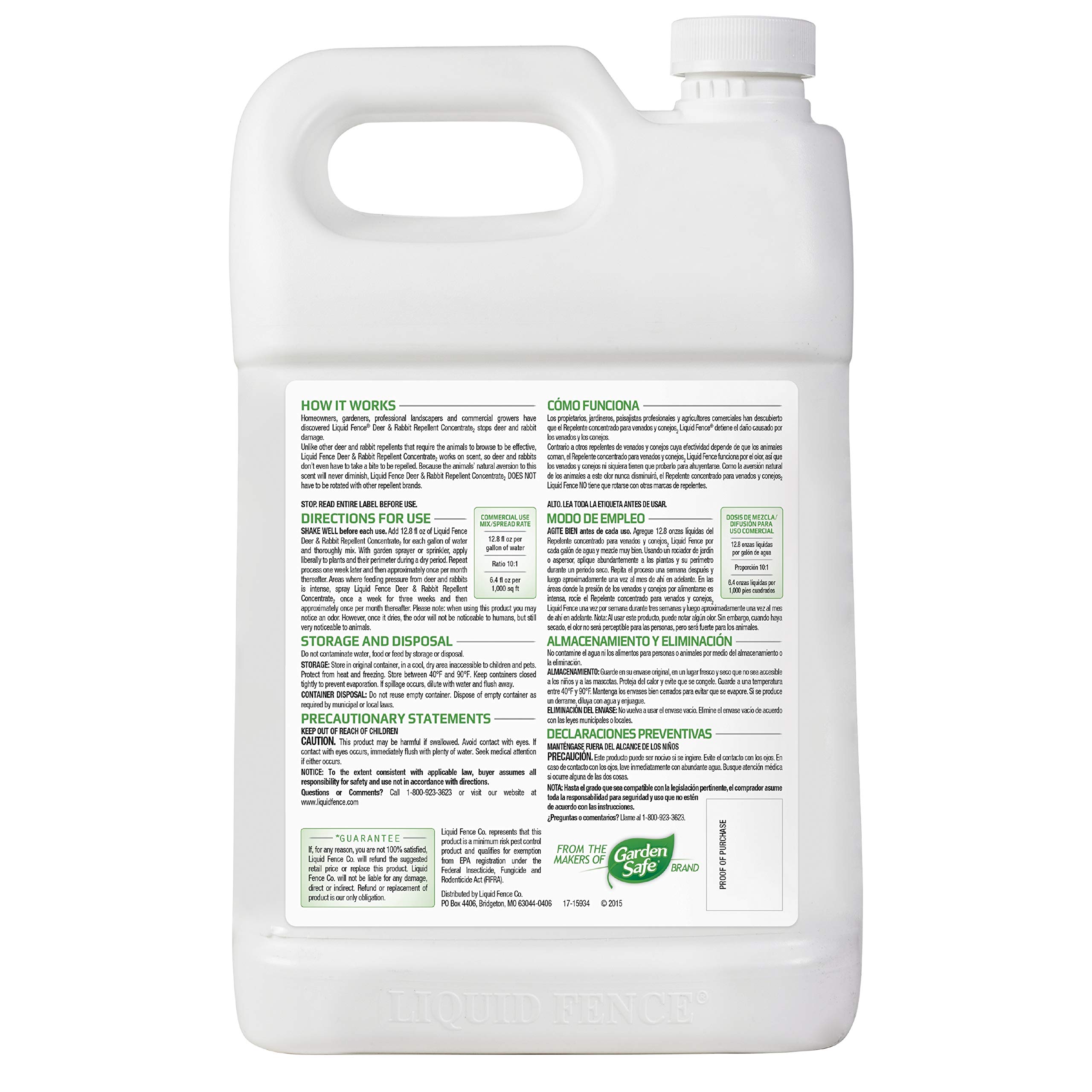 Liquid Fence 111 Deer and Rabbit Repellent, 1-Gallon Concentrate