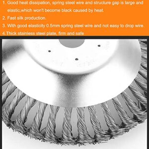 MOCW 6'' 8'' 2pcs Rotary Steel Wire Weed Brush Cutter Trimmer Head with Adapter for Husqvarna, Stihl, Ego, Oregon, and Hitachi Straight Shaft Trimmers for String Trimmers, Rust Removal, Lawn Mower