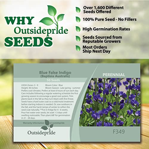 Outsidepride Perennial Blue Wild False Indigo Baptisia Australis Garden Plant - 100 Seeds