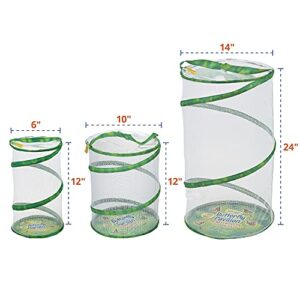 Insect Lore - 3 Pack Butterfly Habitat, Pavilion, Garden, and Mini Garden Insect Mesh Cages, Pop Up Terrarium