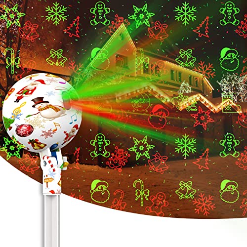 Auxiwa Christmas Lights Projector Outdoor Holiday Decoration Laser Projection Light Waterproof Spotlight Projectors Outside LED Landscape Lighting Show Display for Xmas House Yard Garden Patio Party