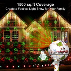 Auxiwa Christmas Lights Projector Outdoor Holiday Decoration Laser Projection Light Waterproof Spotlight Projectors Outside LED Landscape Lighting Show Display for Xmas House Yard Garden Patio Party