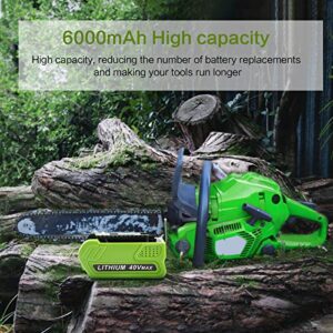 Fancy Buying CO. 2Pack 29472 6.0Ah 40V Lithium Battery Replacement for GreenWorks G-MAX 40V Power Tools 29462 29252 20202 22262 25312 25322 20642 22272 27062 21242