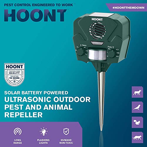 Hoont Advanced Motion Activated Solar Powered Ultrasonic with Flashing Strobe O, Green