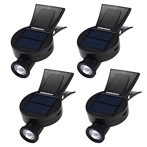 4 Pack Solar Spot Lights,LED Solar Garden Lights, Outdoor Solar Lights, Clip Solar Light Fence Lights, Waterproof Solar Spotlights for Fence Deck Garage Patio Porch