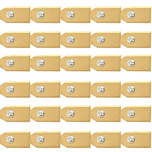 Queenbox 30pcs Lawn Robot Blade + Screws, 35x18mm Stainless Steel Replacement Gold Lawn Mower Blade Garden Tool