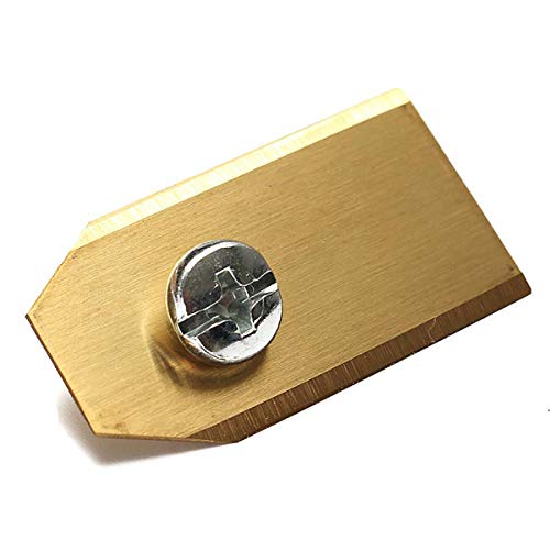 Queenbox 30pcs Lawn Robot Blade + Screws, 35x18mm Stainless Steel Replacement Gold Lawn Mower Blade Garden Tool