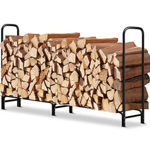 Amagabeli 8 ft Outdoor Fire Wood Log Rack Bundle 8ft Firewood Log Rack Cover