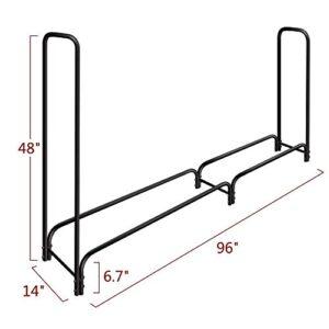 Amagabeli 8 ft Outdoor Fire Wood Log Rack Bundle 8ft Firewood Log Rack Cover