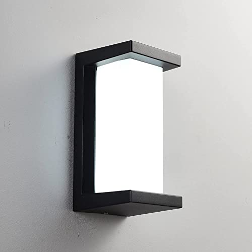 LOVEZOE LED Wall Light, IP65 Waterproof 18W Cold White 6000K Aluminum Rectangle Outdoor Wall Lamp Outdoor Lamp for Garden Front Bathroom Porch Garage