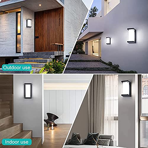 LOVEZOE LED Wall Light, IP65 Waterproof 18W Cold White 6000K Aluminum Rectangle Outdoor Wall Lamp Outdoor Lamp for Garden Front Bathroom Porch Garage