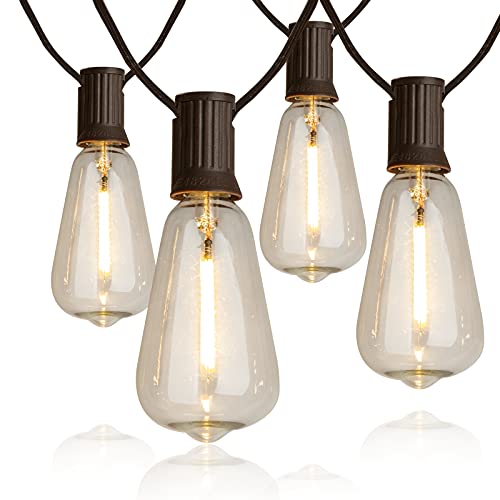 Vanthylit Outdoor String Light 15FT Patio String Lights with LED Filament Bulb Waterproof Lights Retro Vintage Edison Bulbs for Backyard Patio Bistro Party Garden Connectable