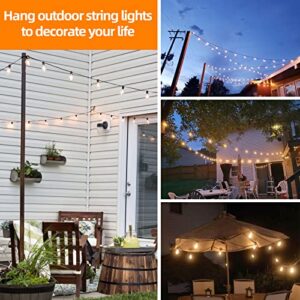 Vanthylit Outdoor String Light 15FT Patio String Lights with LED Filament Bulb Waterproof Lights Retro Vintage Edison Bulbs for Backyard Patio Bistro Party Garden Connectable