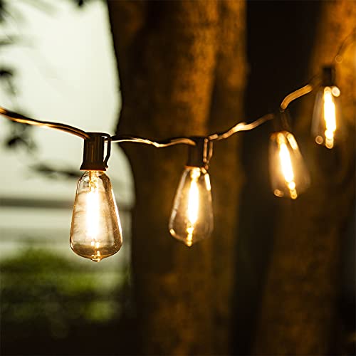 Vanthylit Outdoor String Light 15FT Patio String Lights with LED Filament Bulb Waterproof Lights Retro Vintage Edison Bulbs for Backyard Patio Bistro Party Garden Connectable