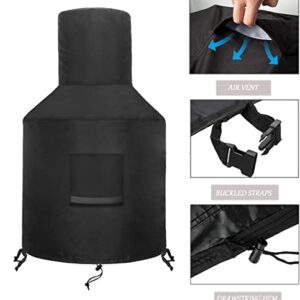 SIRUITON Outdoor Patio Chiminea Cover - Durable, Weather-Proof Chiminea Fire Pit Cover,Chiminea Defender (Black)