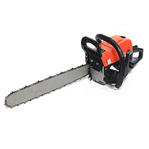 Gasoline Powered Logging Saw, 35.4" Handheld Gasoline Chain Saw, Wood Cutting Shredder for Farms, Gardens and Pastures