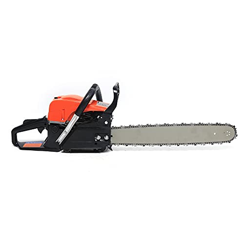 Gasoline Powered Logging Saw, 35.4" Handheld Gasoline Chain Saw, Wood Cutting Shredder for Farms, Gardens and Pastures