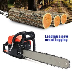 Gasoline Powered Logging Saw, 35.4" Handheld Gasoline Chain Saw, Wood Cutting Shredder for Farms, Gardens and Pastures