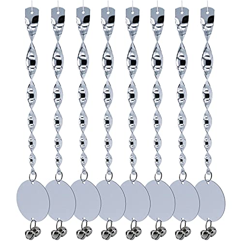 ELECTRFIRE 15 Inch Garden Reflective Scare Rods 8 Pack for Yard, Upgraded Reflective Spiral Scare Rods Outdoors, Keep Birds Away from Garden Yard