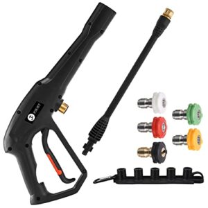 joejet high pressure washer replacement gun with jet wand and 5 spray nozzle tips, compatible with some karcher, ryobi, powerstroke electric power washer