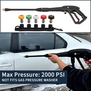 JOEJET High Pressure Washer Replacement Gun with Jet Wand and 5 Spray Nozzle Tips, Compatible with Some Karcher, Ryobi, Powerstroke Electric Power Washer