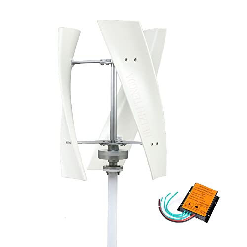 HUIZHITENGDA 2000W Efficient 3 Blades Vertical Wind Turbine Generator, Permanent Maglev Wind Turbine Generator with Controller for Courtyard Garden Lighting(24V 48V),48v